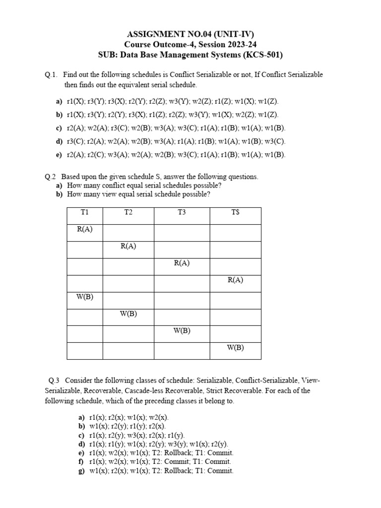 DBMS Assignment-4 | PDF | Data | Systems Theory