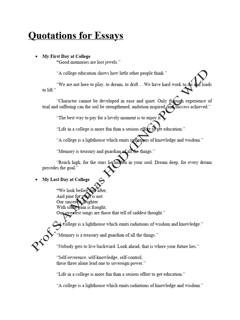Quotations For Essays | PDF | Telephone
