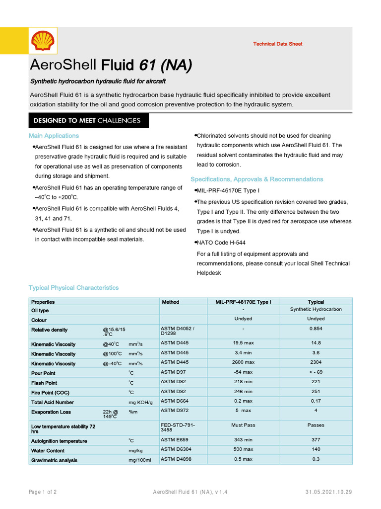 Aeroshell Fluid 61 | PDF