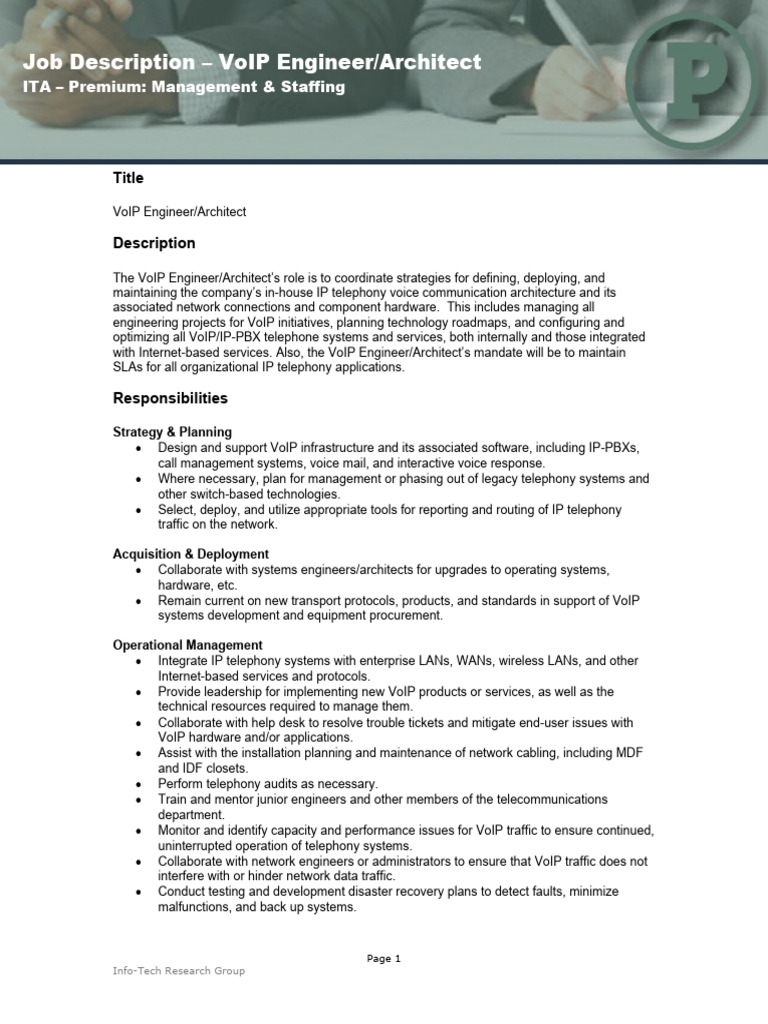 VOIP Engineer Architect | Download Free PDF | Voice Over Ip | Computer ...