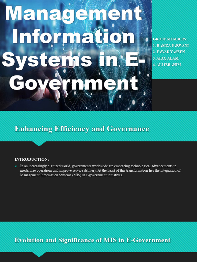 MIS in E-Government | PDF | E Government | Governance