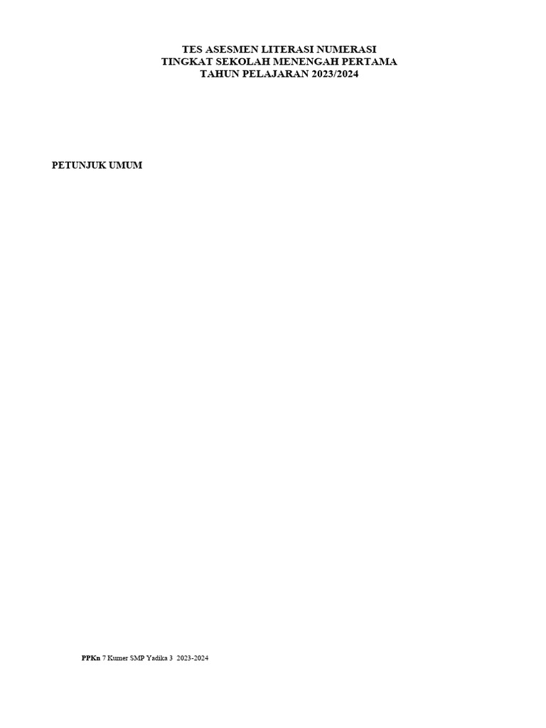 Soal Asesmen PPKN Kelas 7 | PDF | Sejarah