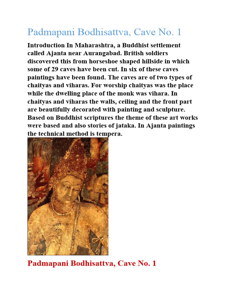 Padmapani Bodhisattva Mural Overview | PDF