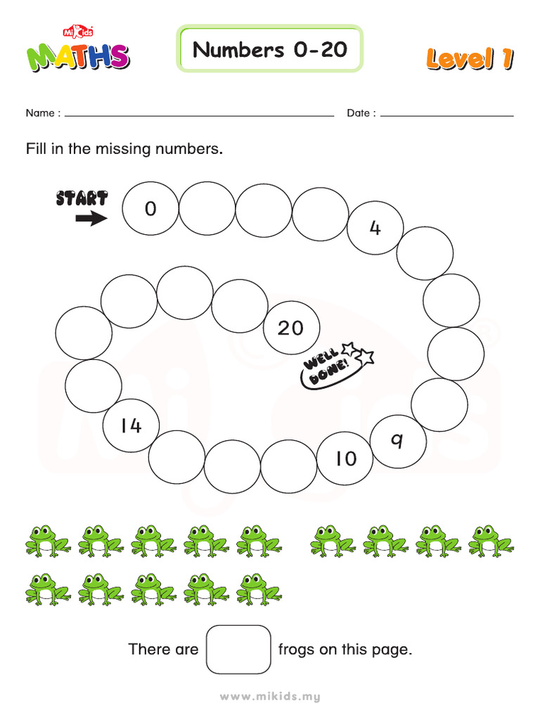 Maths Worksheet_numbers 0-50 | PDF