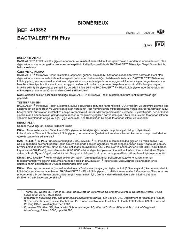 BACT/ALERT FN Plus Microbial Detection | PDF
