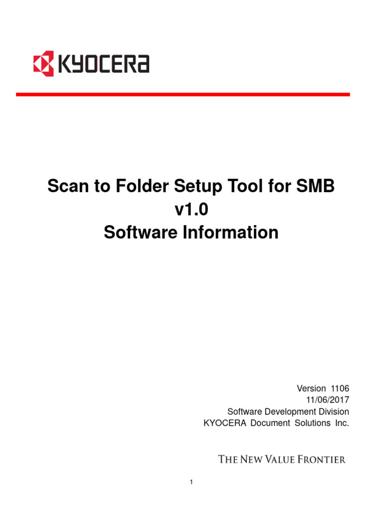 Scan To Folder Setup Tool For SMB - Software Information - 1106 - EN | PDF | Personal Computers ...