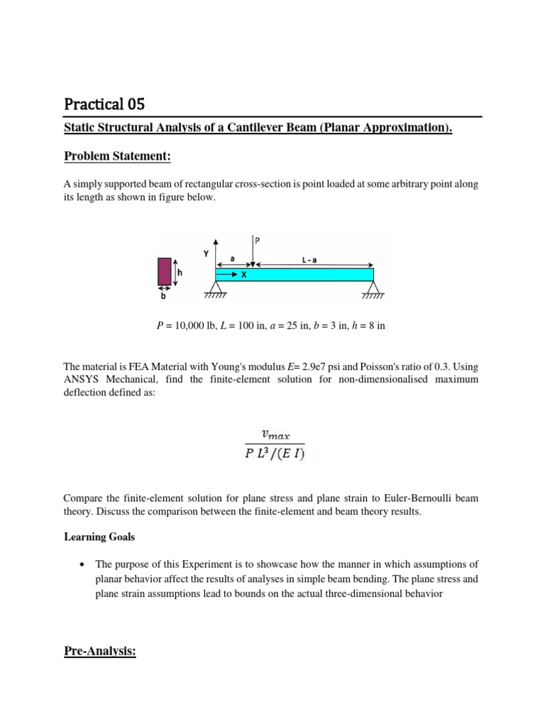 Practical 05 - FEA | PDF | Mechanical Engineering | Applied And Interdisciplinary Physics