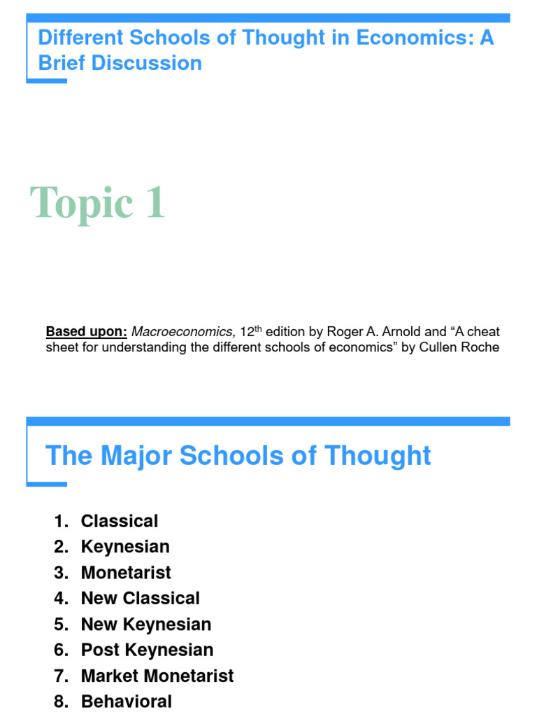 Different Schools of Thought in Economics | PDF | Economics | Keynesian ...