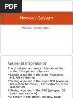 CNS Examination | PDF | Neurology | Senses
