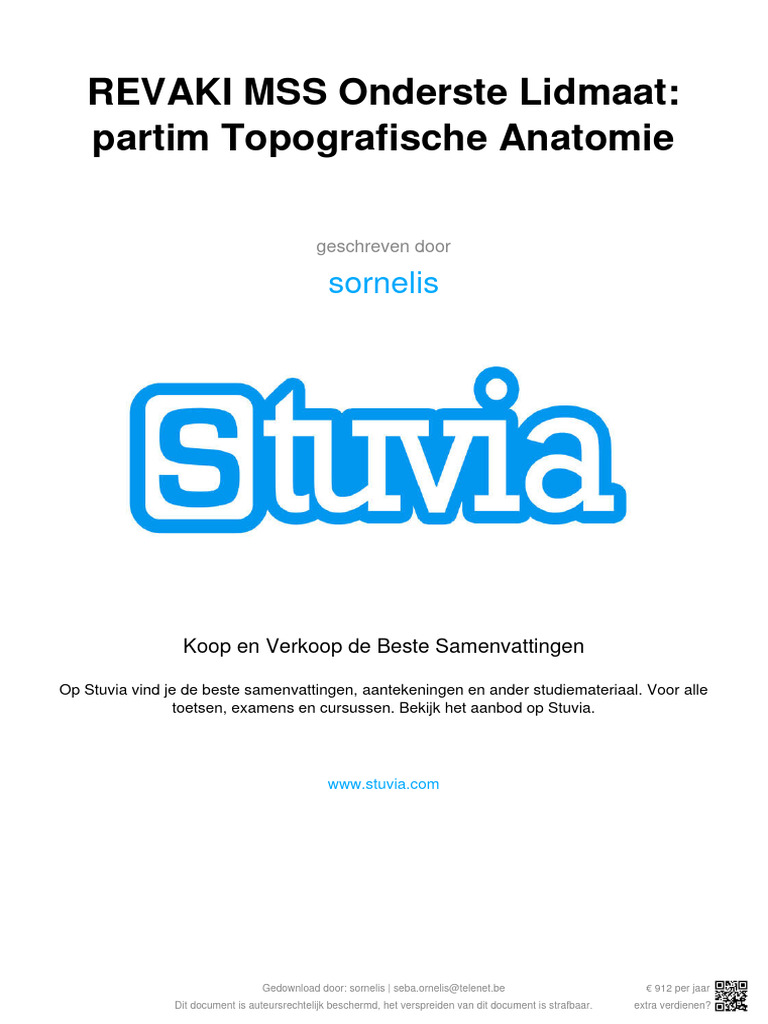 Stuvia 795152 Revaki Mss Onderste Lidmaat Partim Topografische Anatomie ...