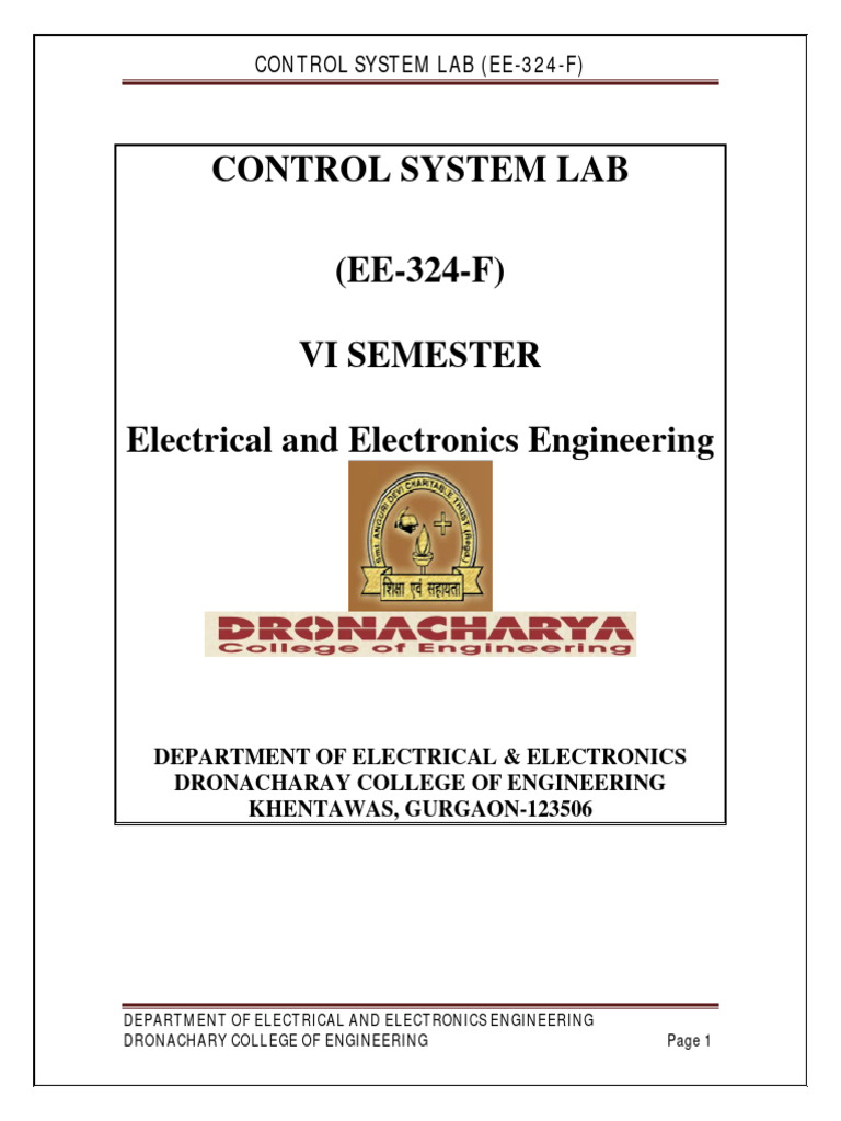 Control System Lab EE-324-F | PDF | Programmable Logic Controller | Electric Motor