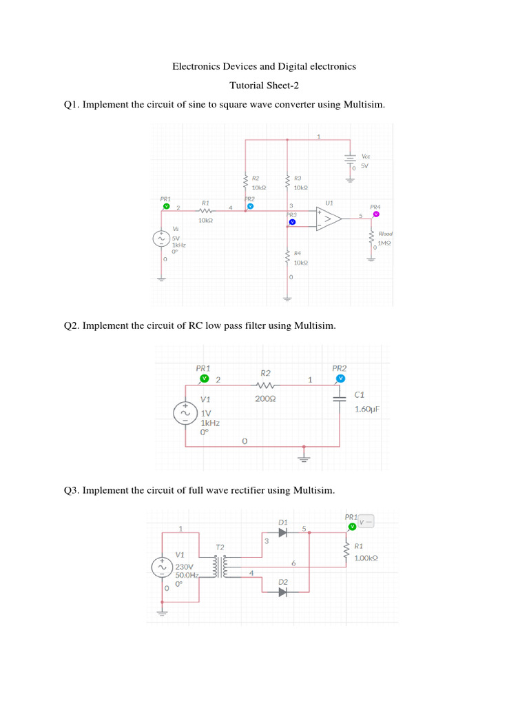Tutorial Sheet 2 (EDDE Lab) | PDF