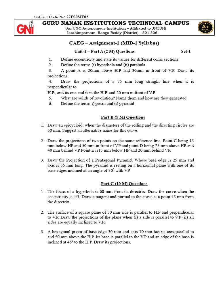 CAEG Assignment 1 | PDF | Science & Mathematics