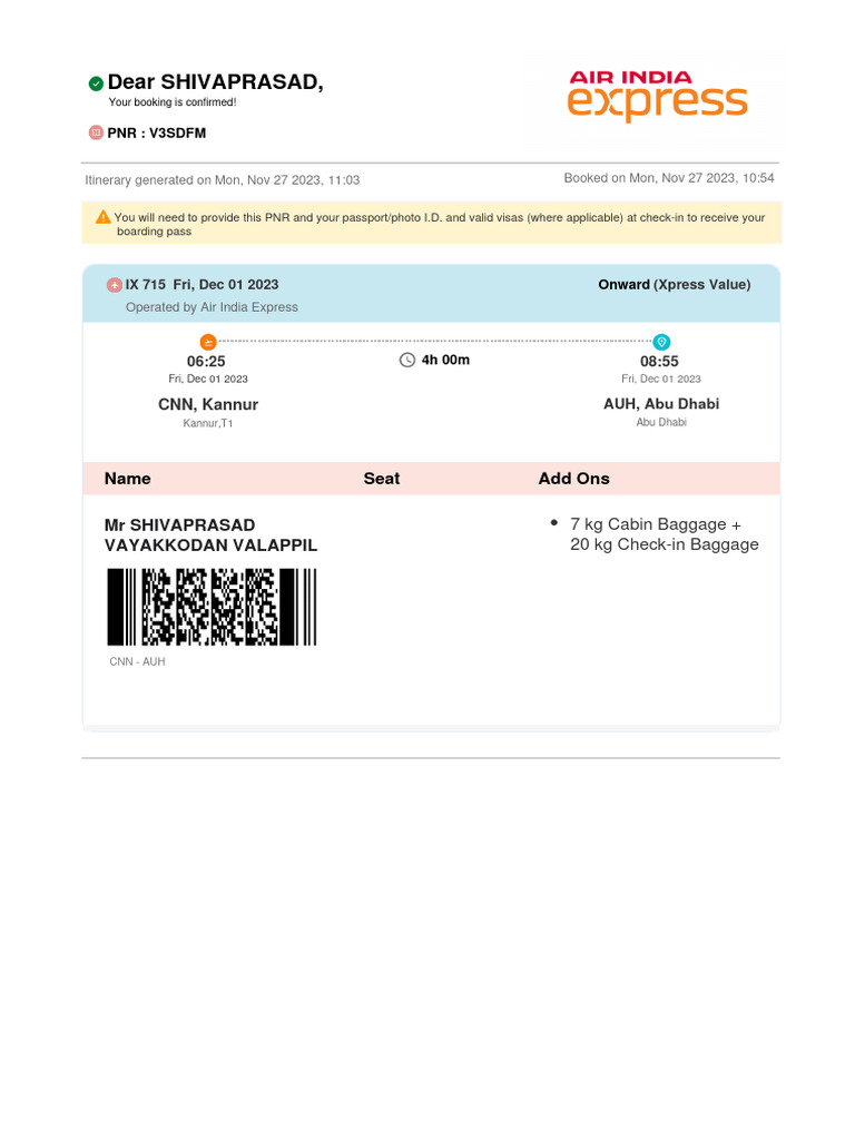 Shivaprasad Vayakkodan Valappil | PDF | Transport | Aviation