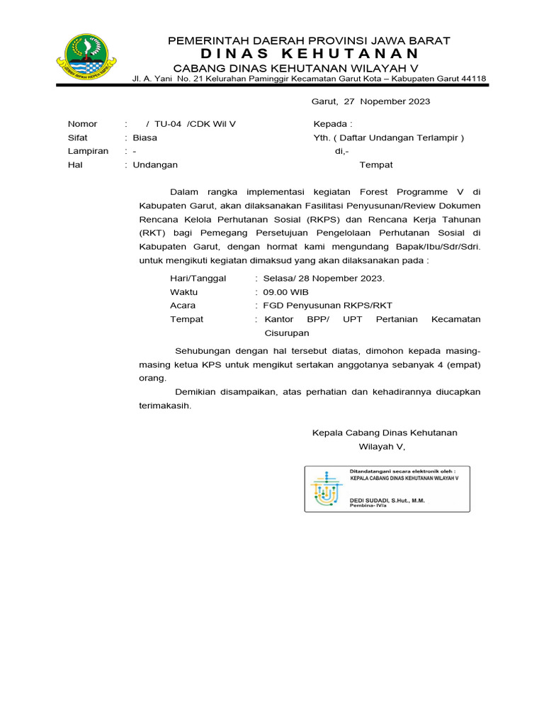 Contoh Undangan Resmi | PDF