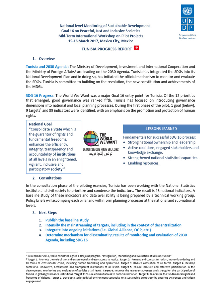 Tunisia One-Pager | PDF | Governance | Government
