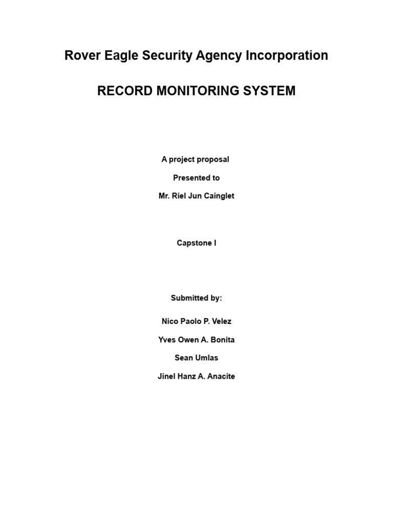 Rover Eagle Security Agency Incorperation Data Management System | PDF ...