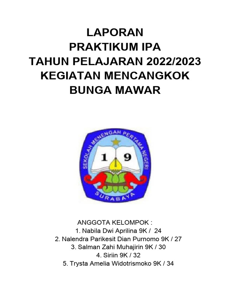 Laporan Praktikum IPA Mencangkok Bunga Mawar | PDF