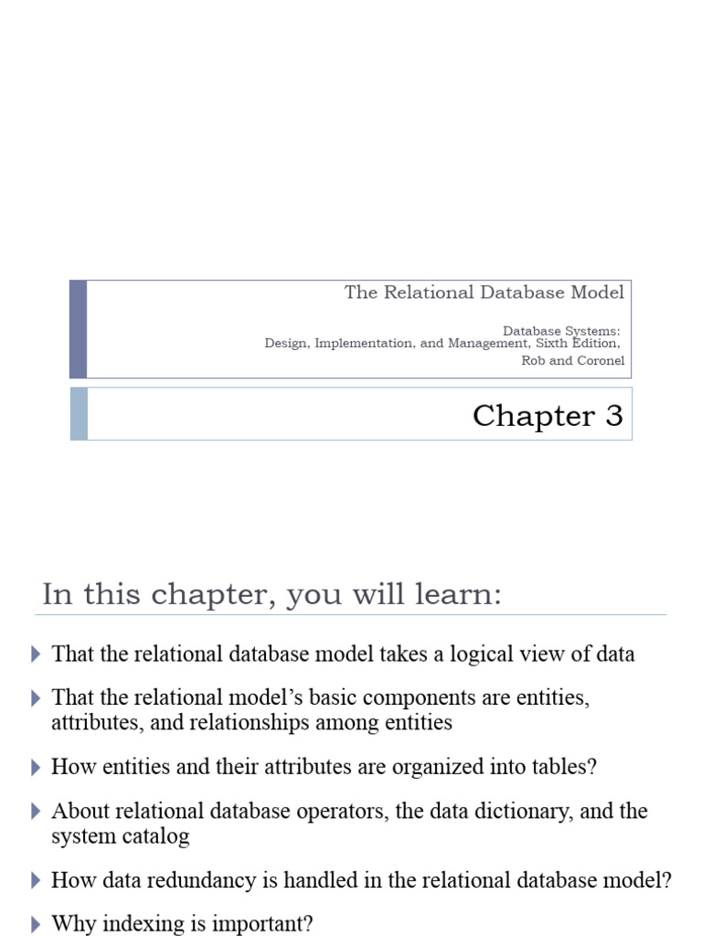 CHAPTER 3 - The Relational Model-V2 | PDF | Relational Model | Relational Database