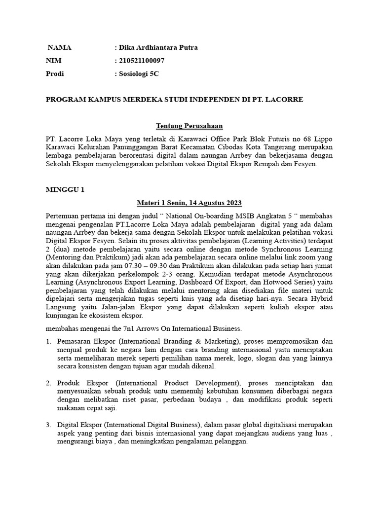 MBKM Minggu 1 | PDF