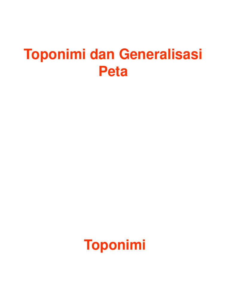 M7 Toponimi Dan Generalisasi | PDF | Map | Databases