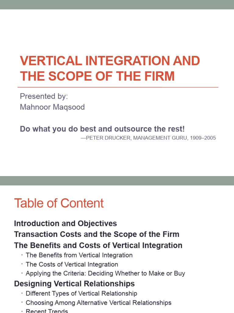 Chap 06- Vertical Integration and the Scope of Firm | PDF