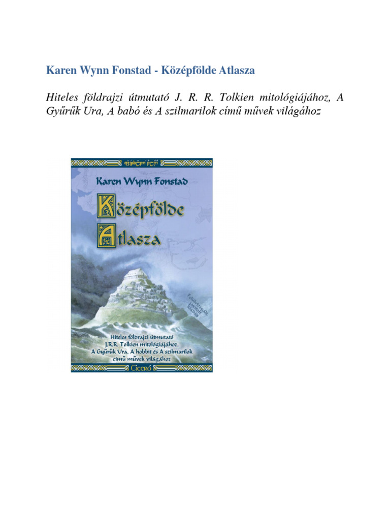 Karen Wynn Fonstad - Középfölde Atlasza | PDF