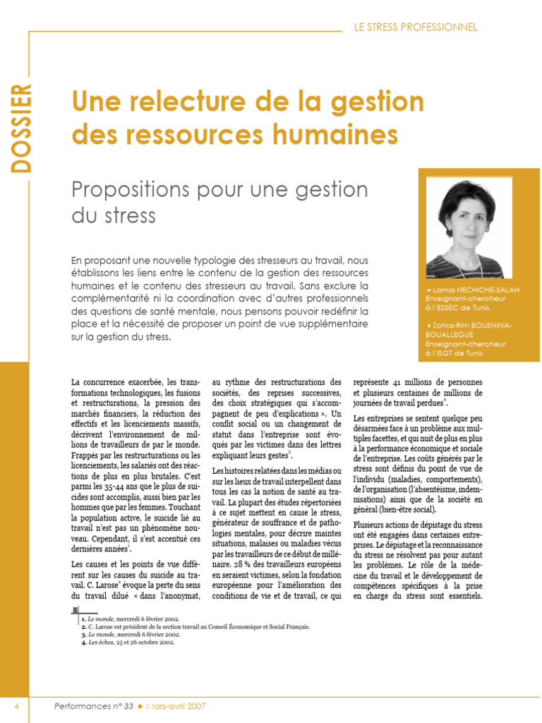 Une Relecture de La GRH Proposition Pour | PDF