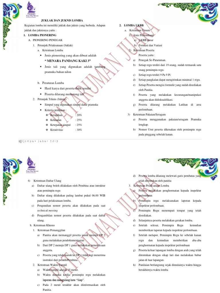 JUKLAK-DAN-JUKNIS-LKBB-PIONERING PATARUMAN | PDF JUKLAK-DAN-JUKNIS-LKBB-PIONERING PATARUMAN | PDF