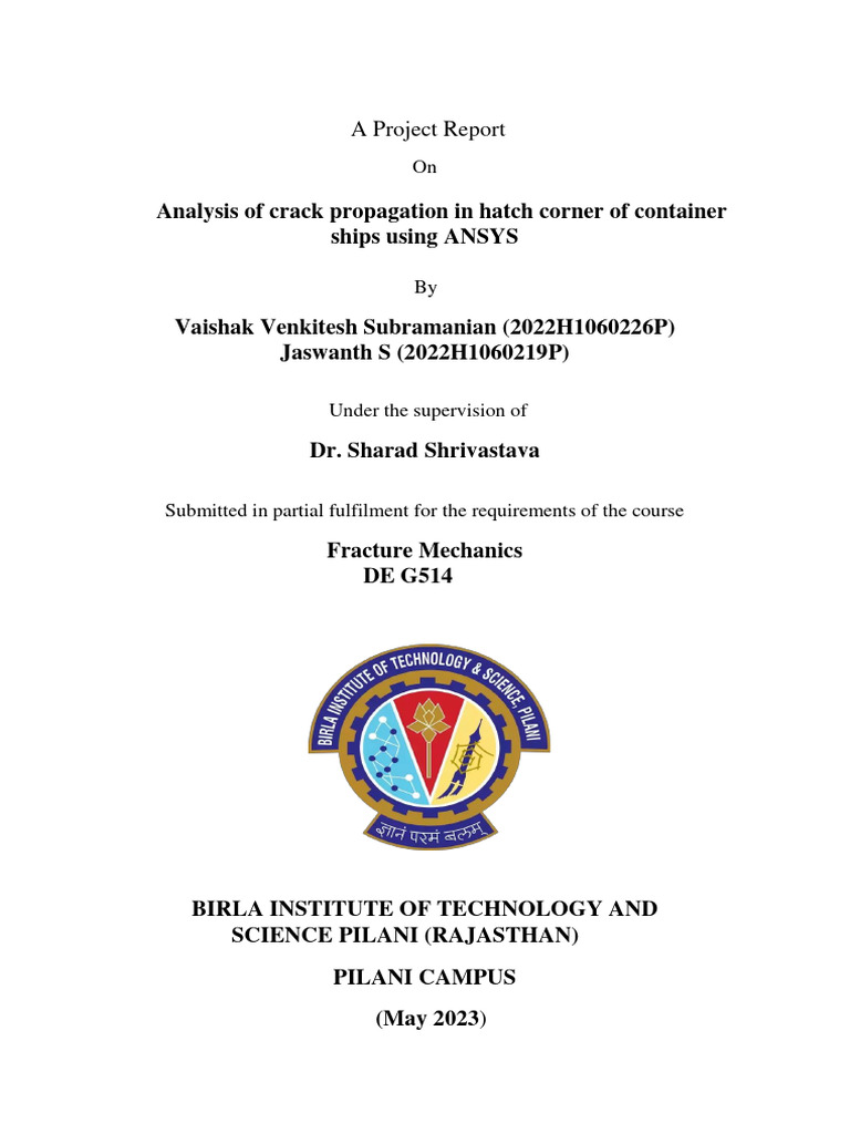 FRACTURE PROJECT REPORT | PDF | Fracture | Fracture Mechanics