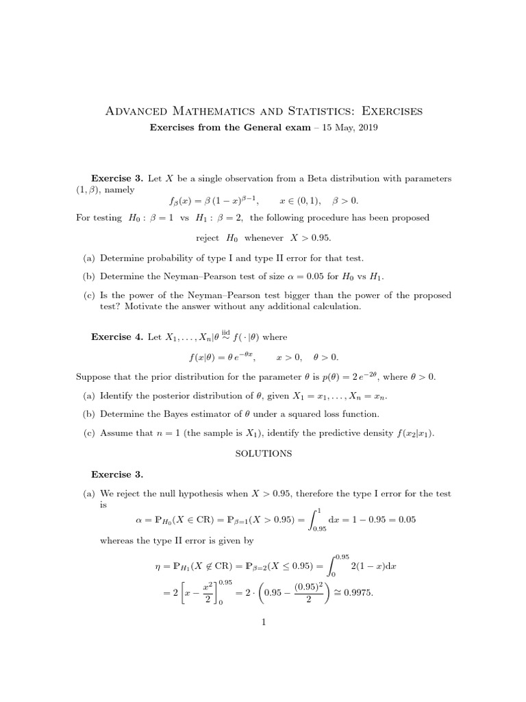 Exercises With Solutions | PDF