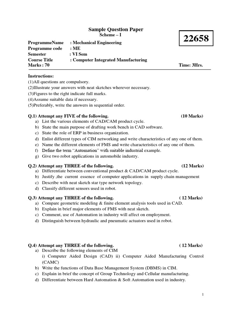 22658-Sample-Question-Paper (Msbte Study Resources) | PDF | Automation | Computer Aided Design