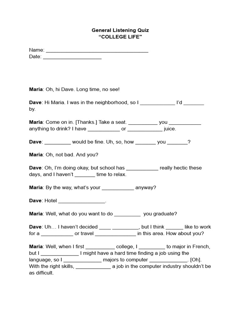 Listening Activity #2 11mo | PDF