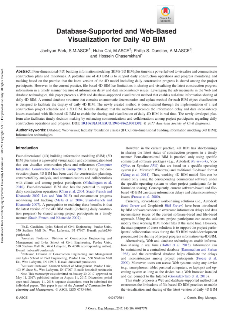 4D BIM For Progress Monitoring 1 | PDF | Building Information Modeling | Databases