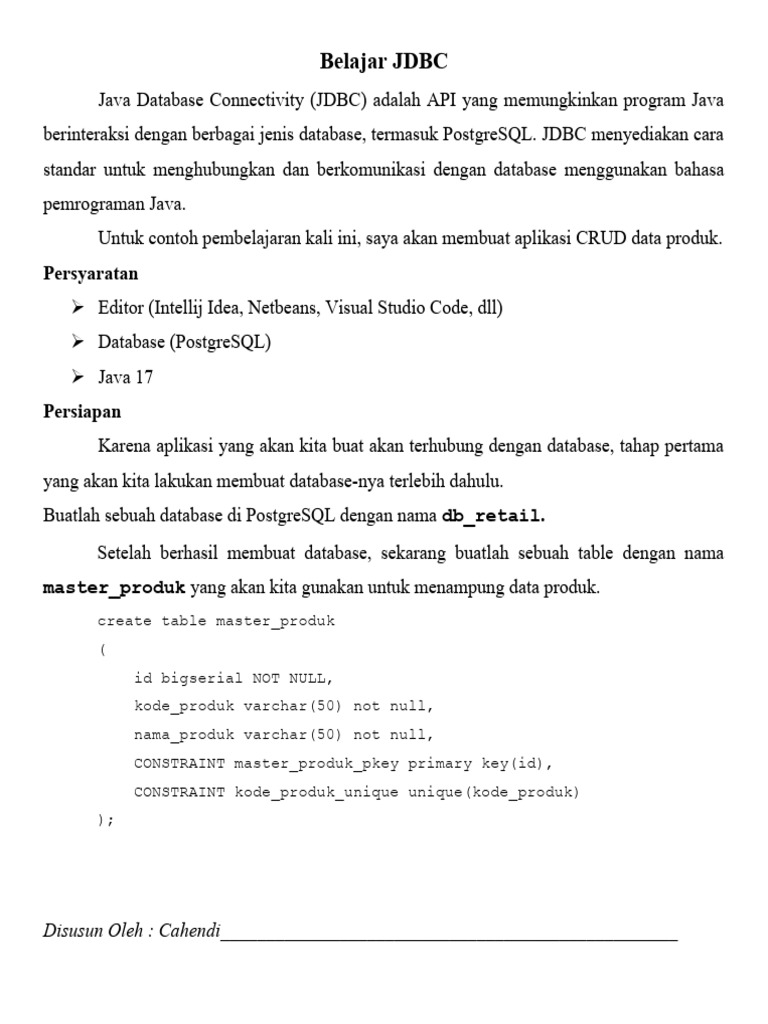 Belajar JDBC | PDF