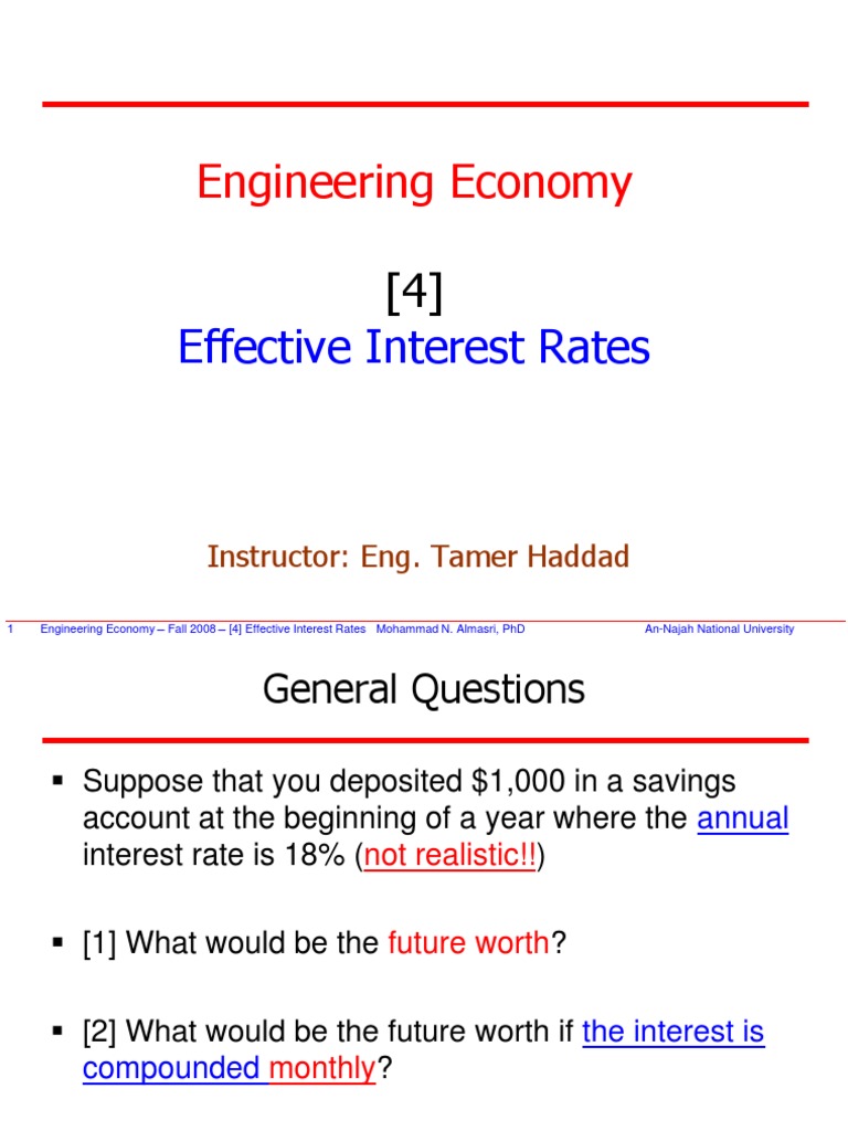 Effective Interest Rates Explained | PDF | Compound Interest | Nominal ...