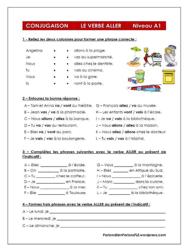 Le verbe aller - WordPress.com | PDF