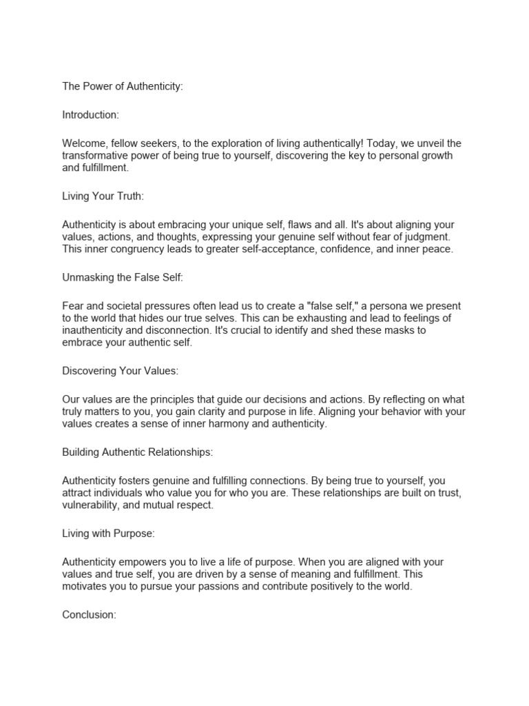 The Power of Authenticity | PDF | Science & Mathematics