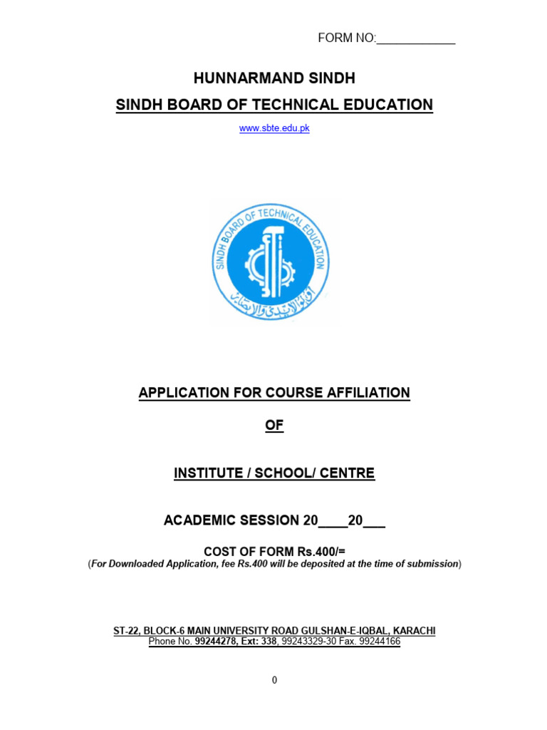 Affiliation Form 2023 | PDF | Diploma | Vocational Education