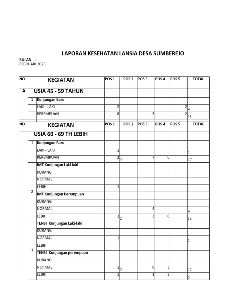 Laporan Lansia 2022.1 Sheet-3-1 (2) | PDF