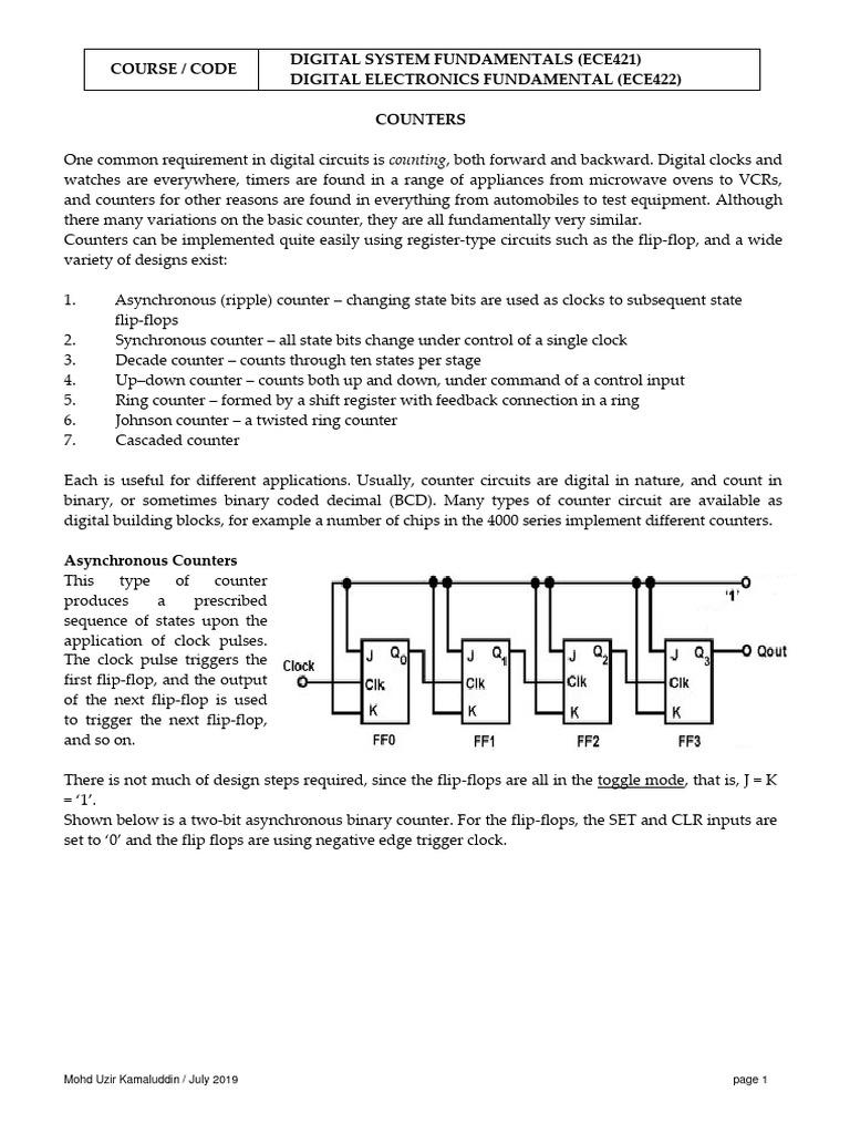 Counters | PDF | Electrical Engineering | Computer Engineering