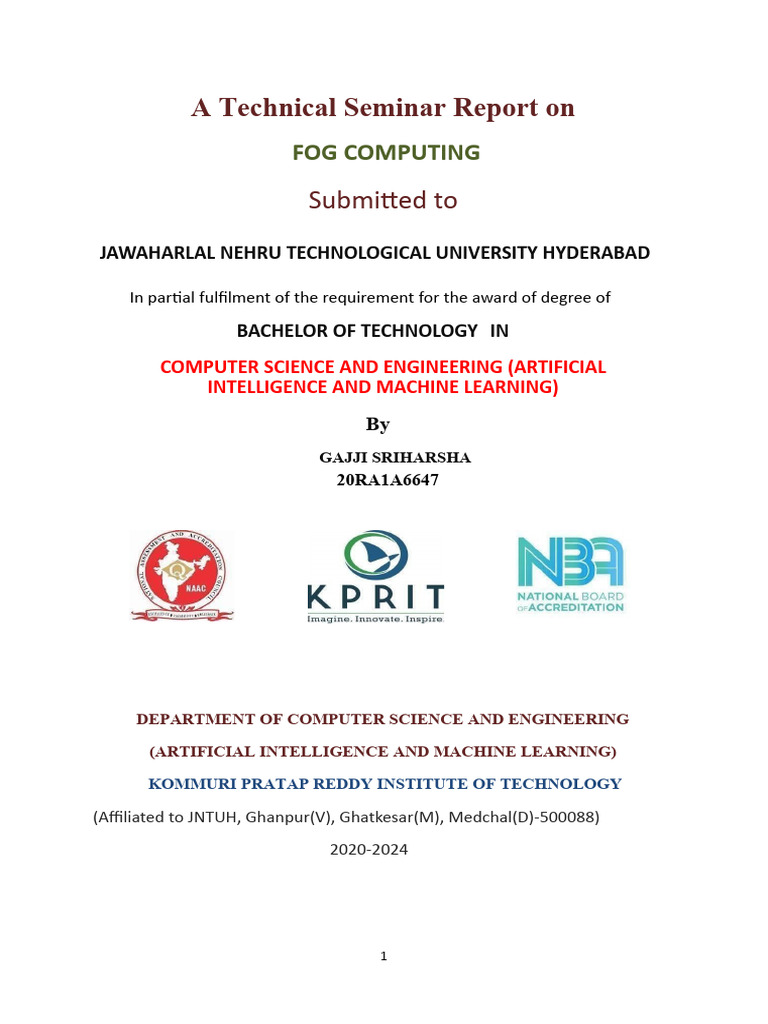 Ts On Fog Computing | PDF | Cloud Computing | Internet Of Things