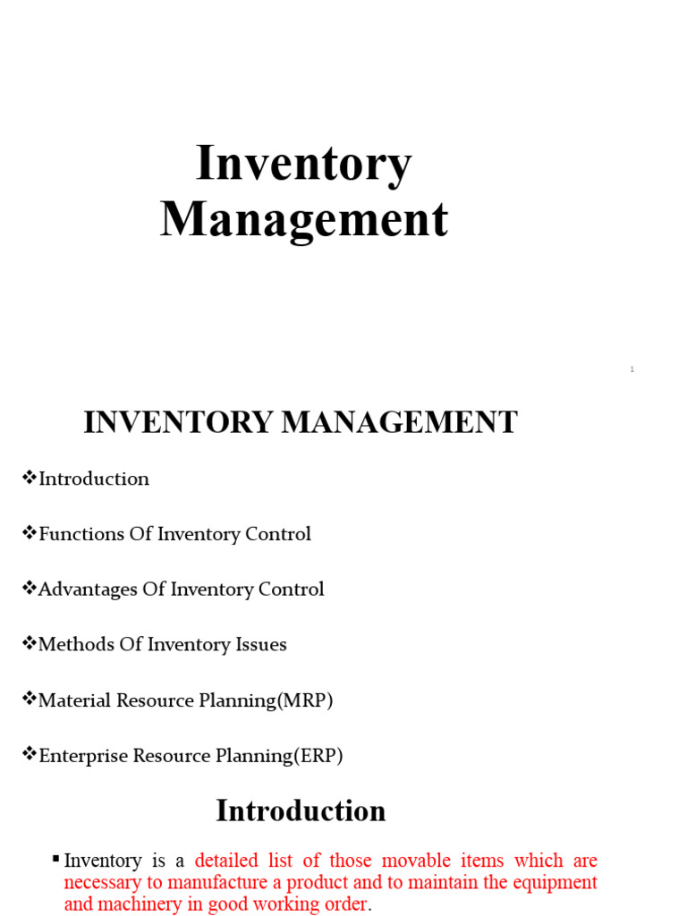 Inventory Management | PDF | Inventory | Cost Of Goods Sold