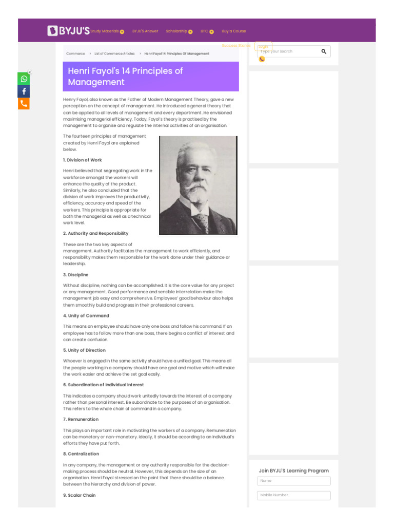 byjus-com-commerce-henri-fayol-14-principles-of-management- | PDF ...