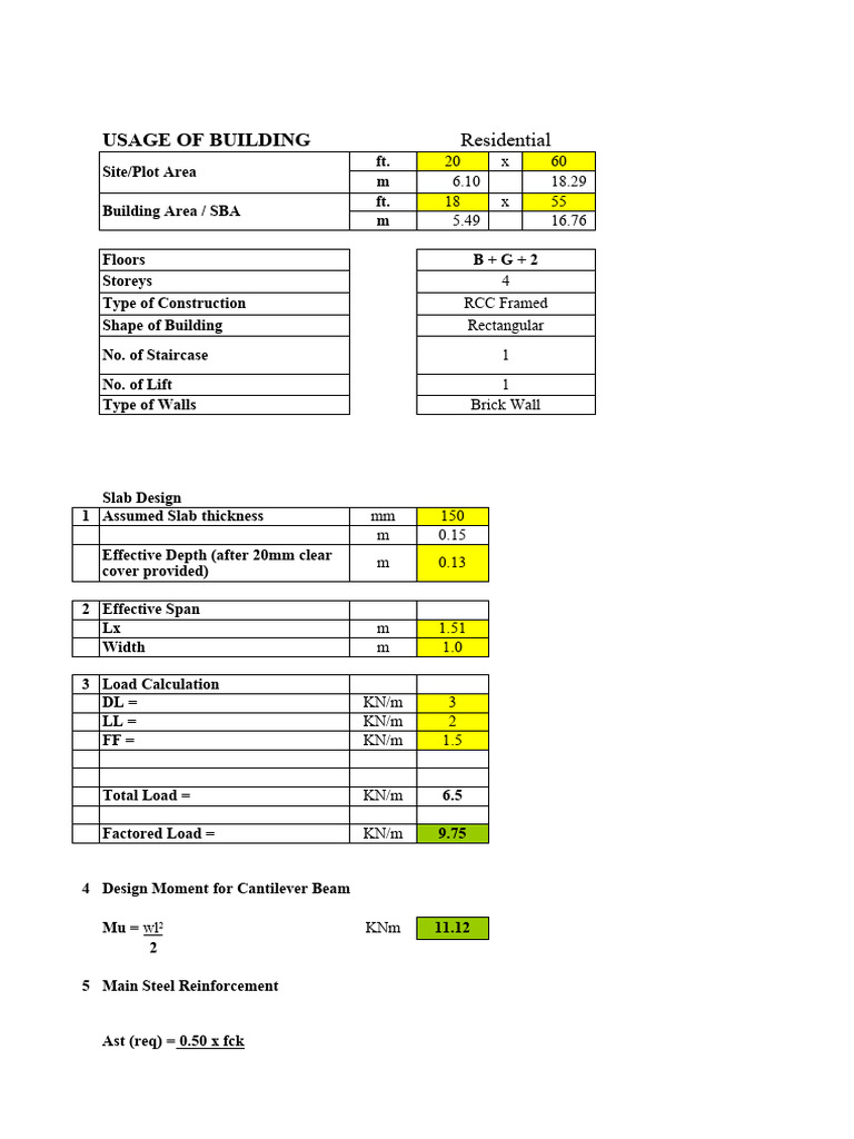 Residential Building Design Specifications | PDF