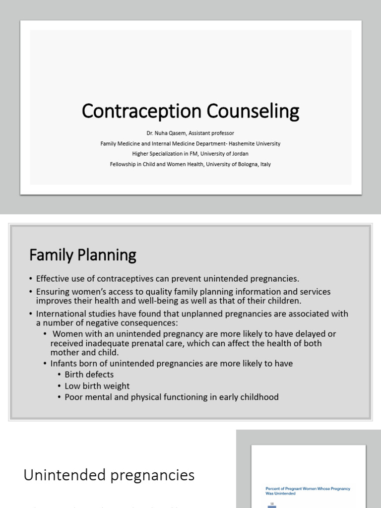 Contraception Counseling | PDF | Birth Control | Combined Oral ...