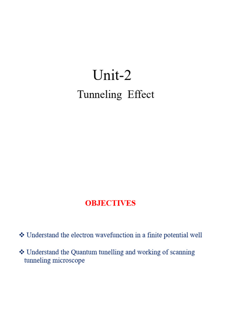 Chap 3 Tunneling Effect | PDF