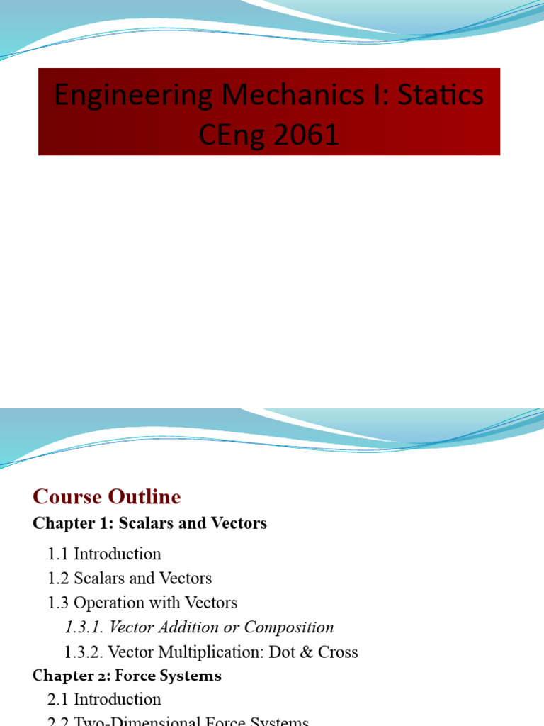 Mechanics I (Statics) Ch-1 (1) | PDF | Euclidean Vector | Force