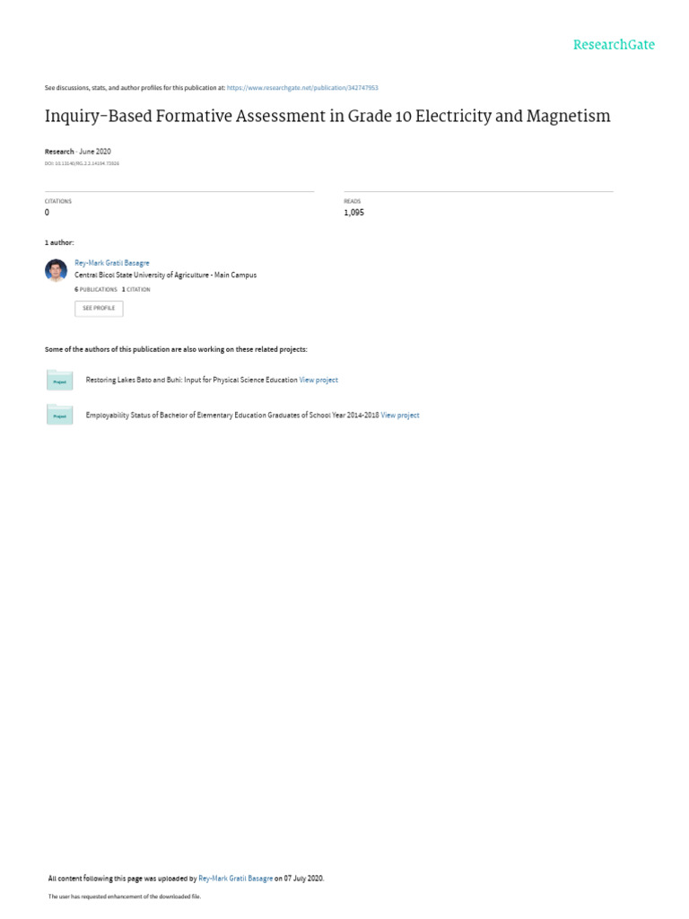 Inquiry Based Formative Assessment | PDF