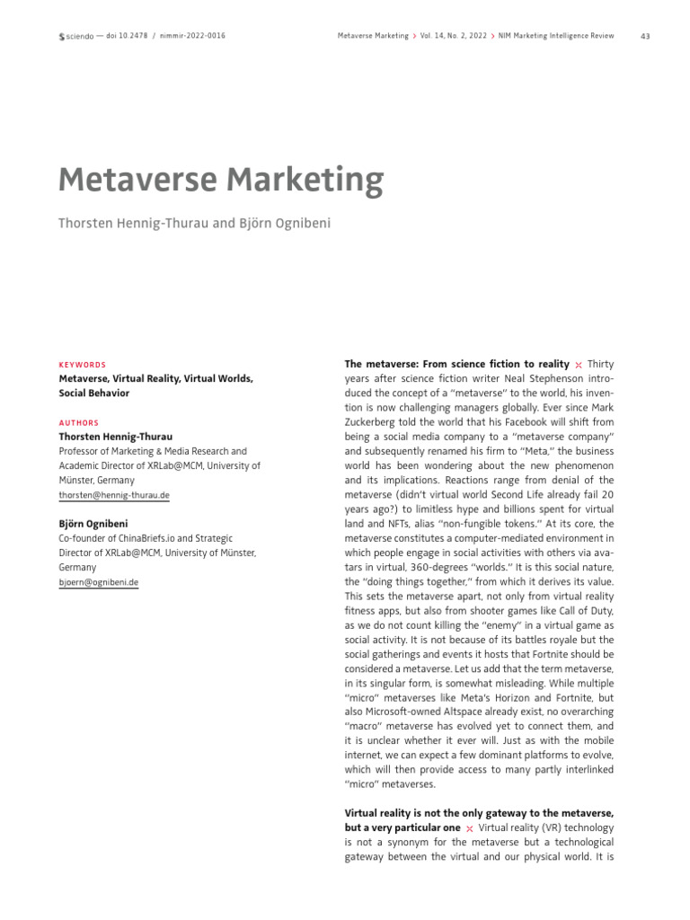 Metaverse Marketing | PDF | Computers